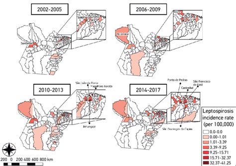 Maps Of Pará Showing Average Incidence Rates Of Leptospirosis In