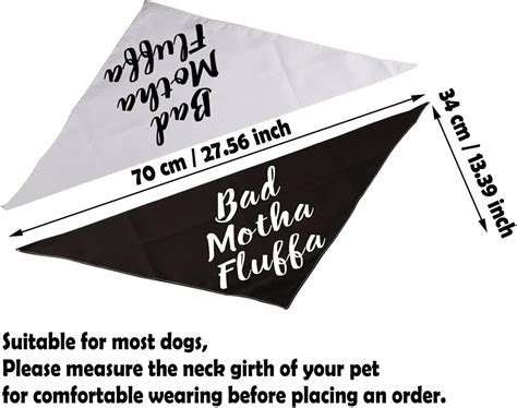 2 Pack Bad Motha Fluffa Dog Bandana Funny Dog Bandana Phrase Dog