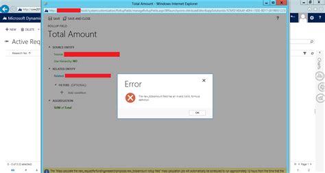 Abed Haniyah The Field Has An Invalid Xaml Formula Definition Rollup