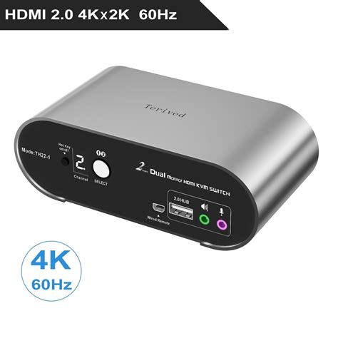 Terived 2 Port Hdmi Automatic Kvm Switch Dual Monitor
