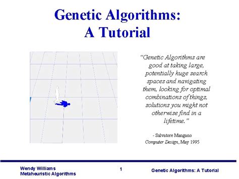 Genetic Algorithms A Tutorial Genetic Algorithms Are Good