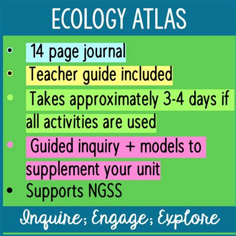 Ecology Inquiry Labs Models Ngss Energy Flow Populations Biogeochemical Cycles