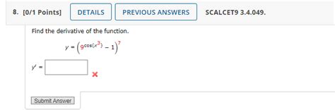 Solved Find The Derivative Of The Function Chegg