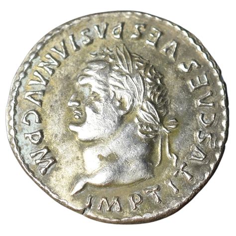 Titus Anchor And Dolphin Denarius Hand Struck Sterling Silver Roman