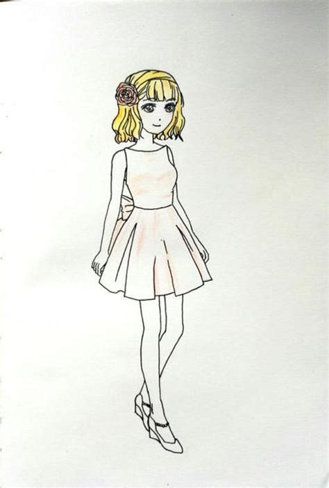 穿裙子的小美女简笔画怎么画（11张） 简笔画图片大全