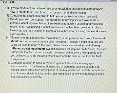 Solved Create Your Own Visual Conceptual Framework For