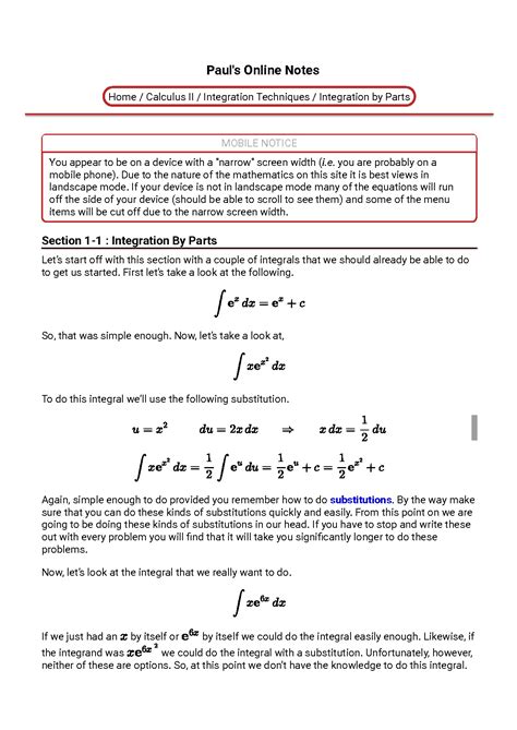 SOLUTION Calculus Ii Integration By Parts Studypool