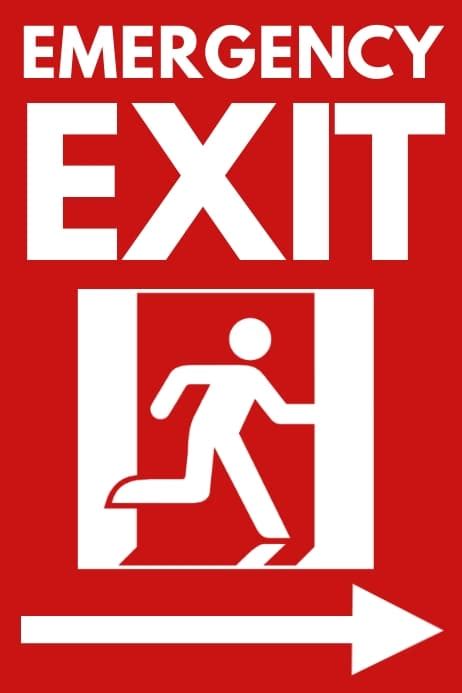 Emergency Exit Sign With Right Arrow Free Download And Print For You