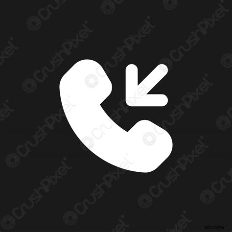 Incoming Call Dark Mode Glyph Ui Icon Stock Vector 5273296 Crushpixel