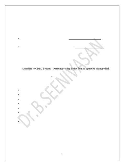 Unit 2 Operating Costing Pdf