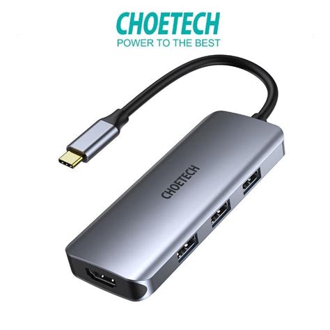 Jual Adapter Hub Dongle In Usb Type C Hdmi K Card Reader Pd Charging Choetech M