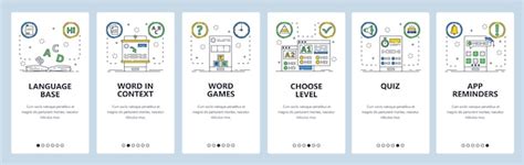 Premium Vector Distance Language Learning Web Site And Mobile App Onboarding Screens Menu