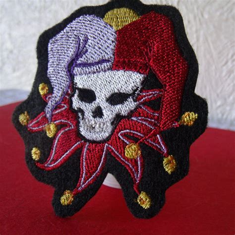 Clown Patch Clown Skull Clown Costume Iron On Patch Jester Etsy
