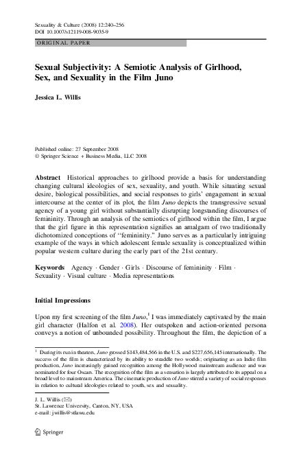 Pdf Sexual Subjectivity A Semiotic Analysis Of Girlhood Sex And