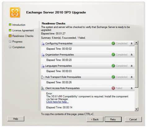 Exchange SP Error The IIS WMI Compatibility Component Is Required HeelpBook