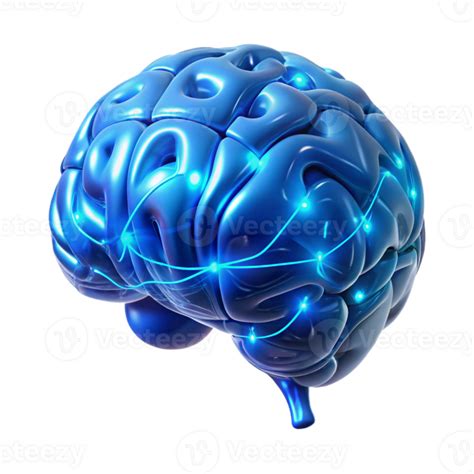 Elegant Artistic A Holographic Projection Of A Human Brain Intricately Detailed With Neural