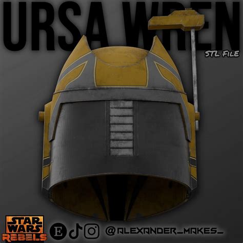 Ursa Wren Helmet Star Wars Rebels Mandalorian Stl File 3d Print Etsy