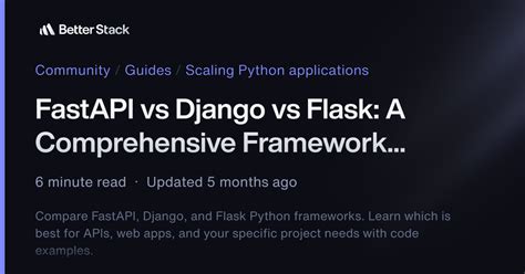 Fastapi Vs Django Vs Flask A Comprehensive Framework Comparison