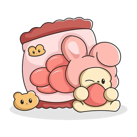 Premium Vector Cute Snack Character Design Illustration