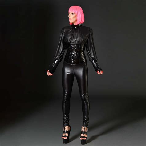 Wetlook Catsuit With Balloon Sleeves Crossdressing Catsuits
