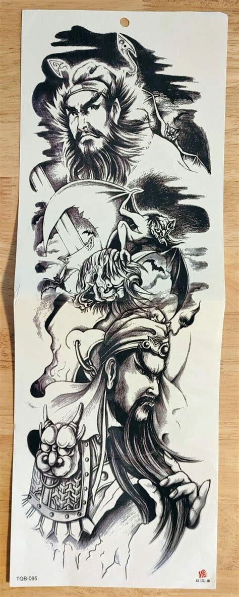 Guan Yu Tatovering Full Back Tattoo Stickers Waterproof Men And Women
