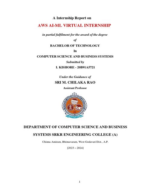 Aws Ai Ml Virtual Internship Full Report Pdf Amazon Web Services Cloud Computing