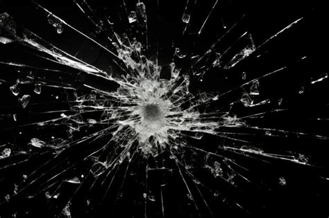 Highspeed Studio Shot Of Shattering Glass Pane Premium Ai Generated Image