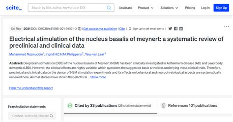 Electrical Stimulation Of The Nucleus Basalis Of Meynert A Systematic
