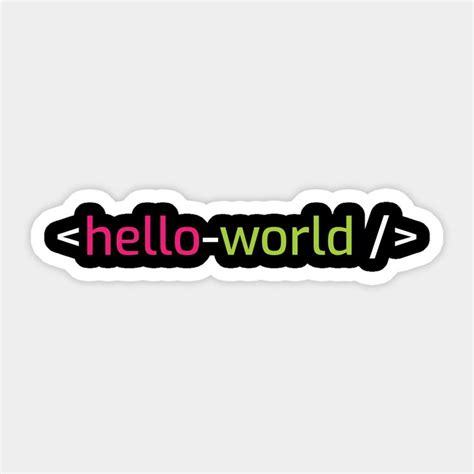 Hello World By R3tink Funny Laptop Stickers Cute Laptop Stickers