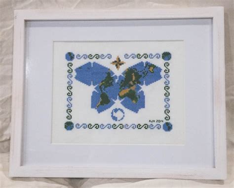 Waterman Butterfly Projection World Map Cross Stitch Pattern For Map Lovers And History Buffs