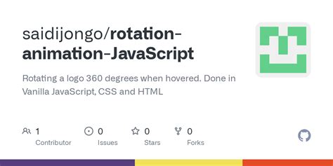 GitHub Saidijongo Rotation Animation JavaScript Rotating A Logo Degrees When Hovered