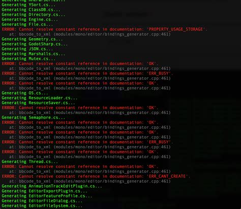Cannot Generate Mono Glue And Got Some Errors Building Godot From
