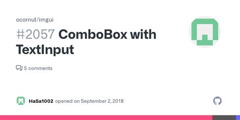 Combobox With Textinput · Issue 2057 · Ocornutimgui · Github