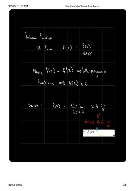 SOLUTION Reciprocal Of Linear Functions Studypool