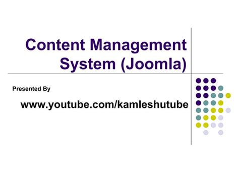 Joomla Tutorial Ppt