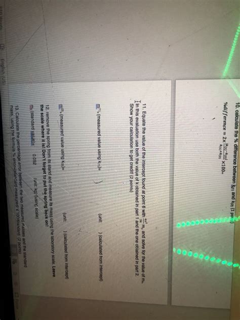13 Calculate The Percentage Error Between The Two Chegg Com