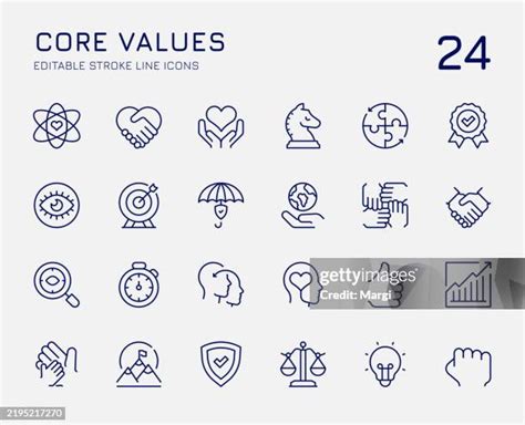Core Values Line Icons High Res Vector Graphic Getty Images