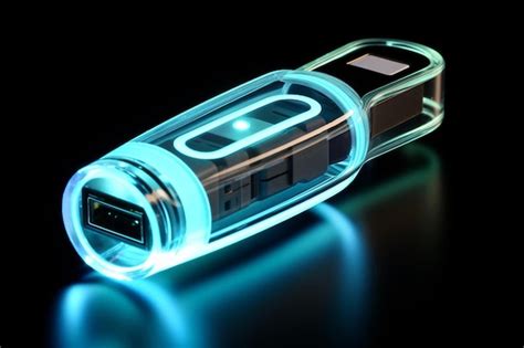 Compact Usb Drive With Rounded Edges Glowing Under Premium Ai Generated Image