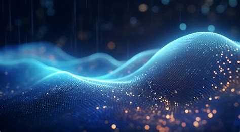 Premium Photo Abstract Blue Digital Technology Wave Background