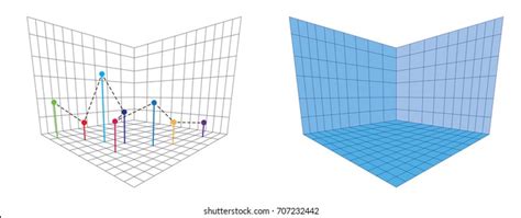 Opengl Projection Matrix Perspective 3d Axis vector de stock libre de regalías 707232442
