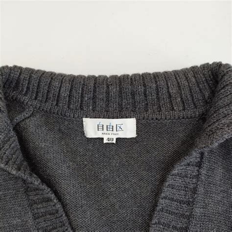 自由区 ウールニット Vネック サイズ40 ベスト チャコールグレー 5 0128t 255959 ブランド古着の専門店 ジージー