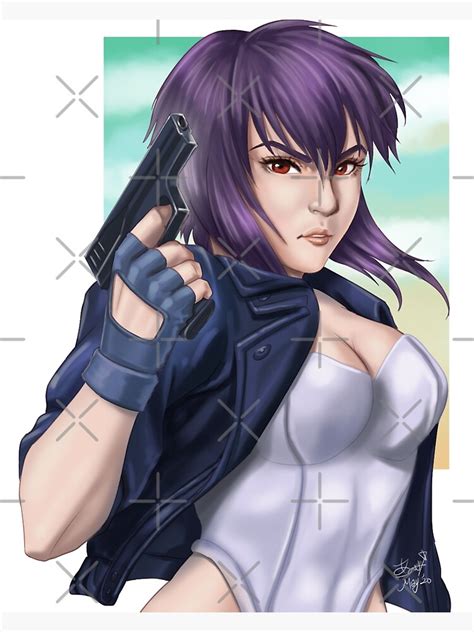 Major Motoko Kusanagi Gits Anime Cyborg Fan Art Canvas Print