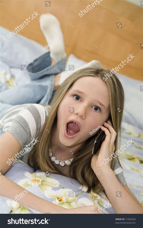 Caucasian Preteen Girl Laying Content Preteen Girl Laying On The Floor