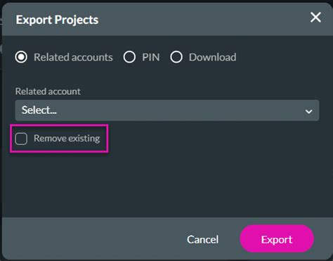 Export A Single Project