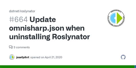 Update Omnisharp Json When Uninstalling Roslynator Issue Dotnet Roslynator GitHub