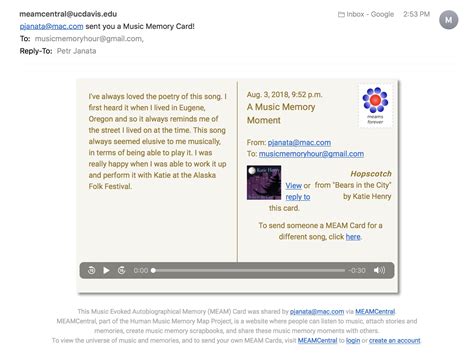 Human Music Memory Map