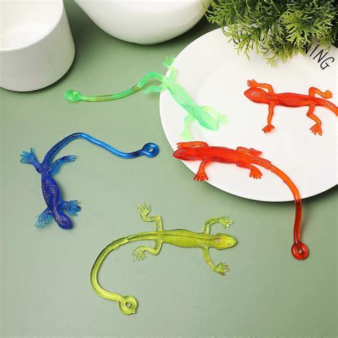 5 Pcs Lizard Toys Sticky Lizard Stretchy Lizard Toy Squishy Toys Lizard Figurines Stretchable