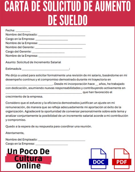 Carta De Solicitud De Aumento De Sueldo Ejemplos Word Y Pdf