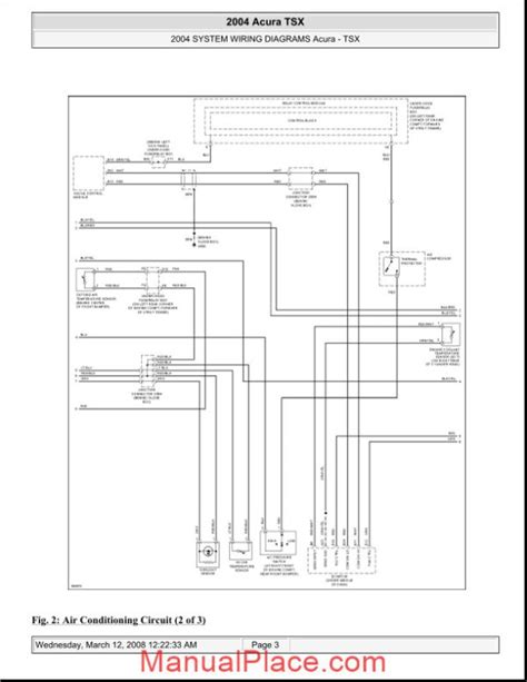 Acura Tsx 2003 2008 System Wiring Diagrams Service Manual Download