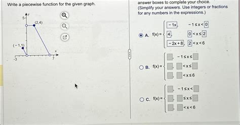 Solved Write a piecewise function for the given graph.answer | Chegg.com